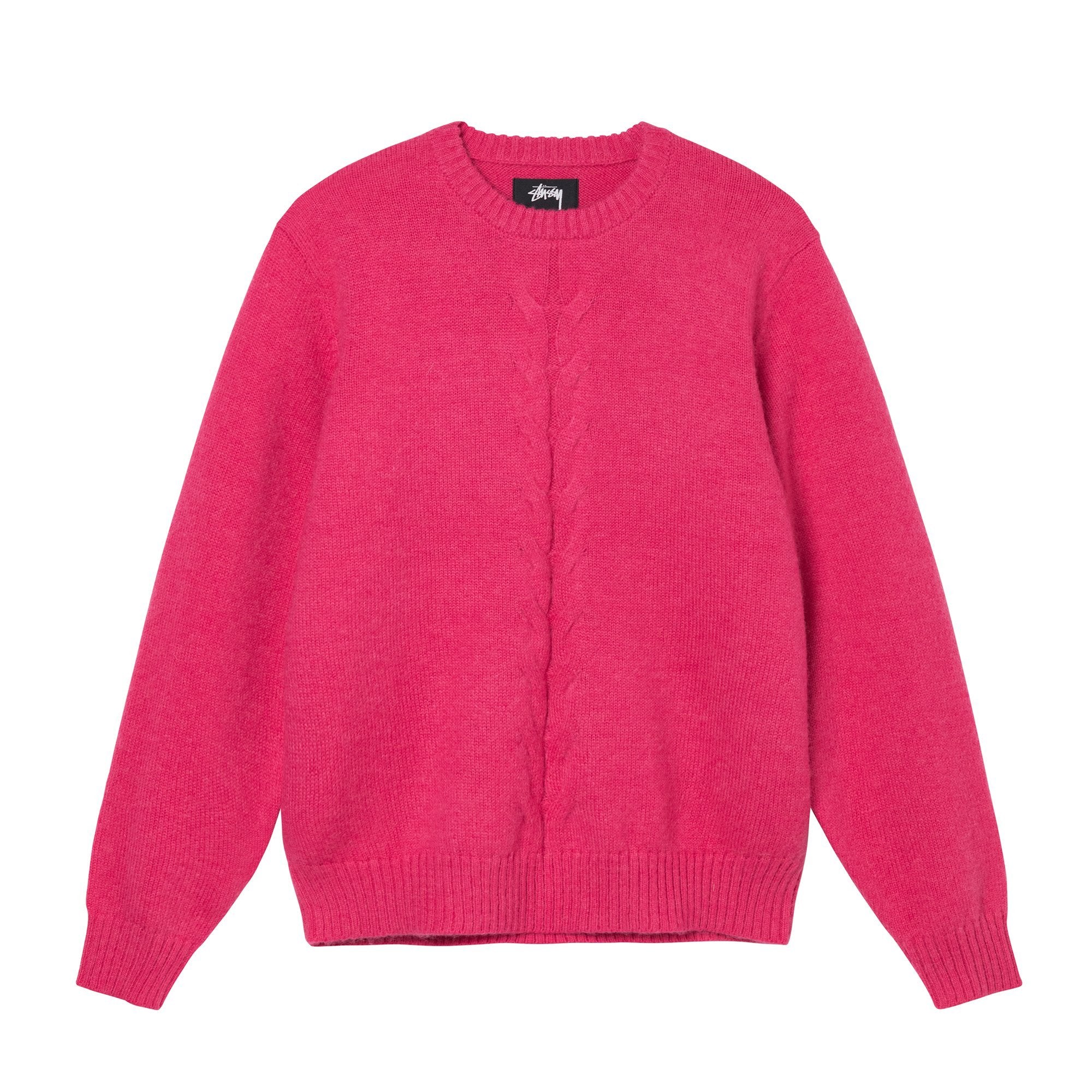 Stüssy Double Cable Sweater - Pink – Dogfish Menswear